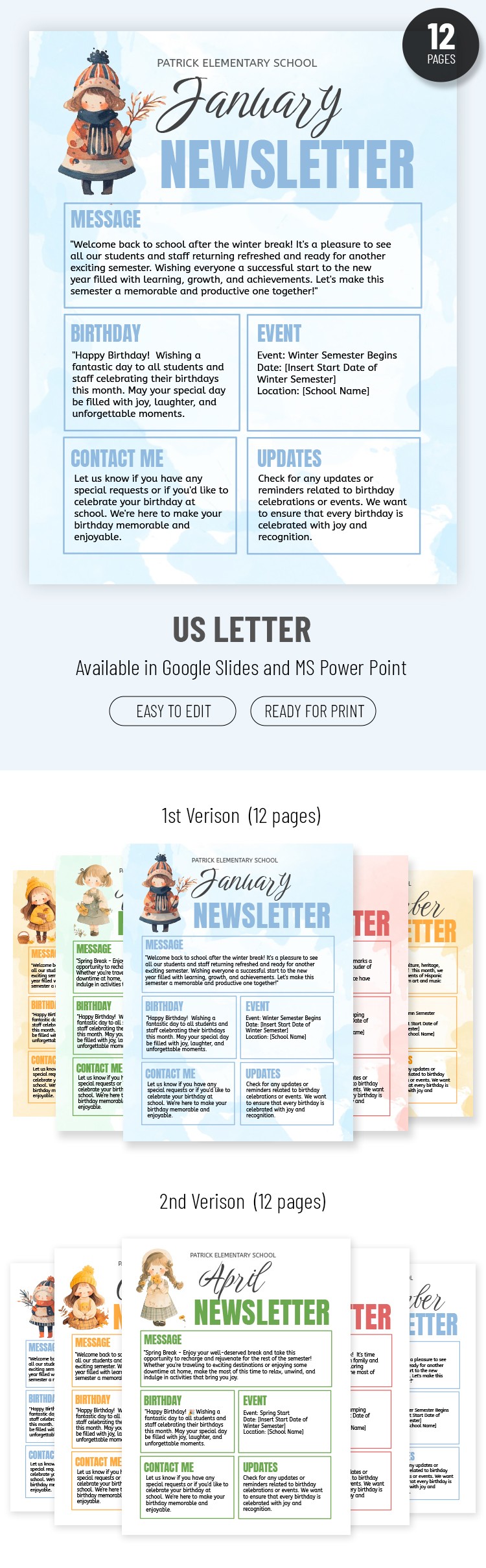 Primary School Newsletter Template