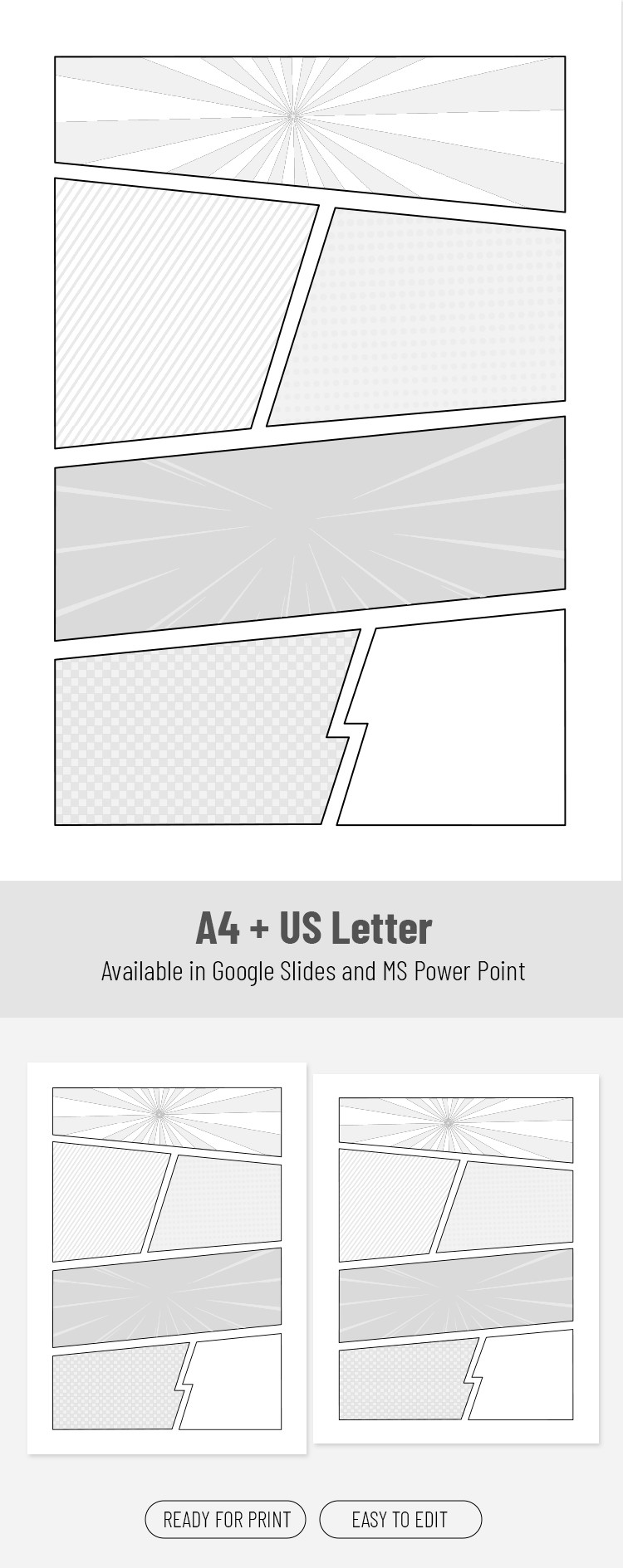 Free 6 Panel Comic Template – School Theme Layout In Google Slides