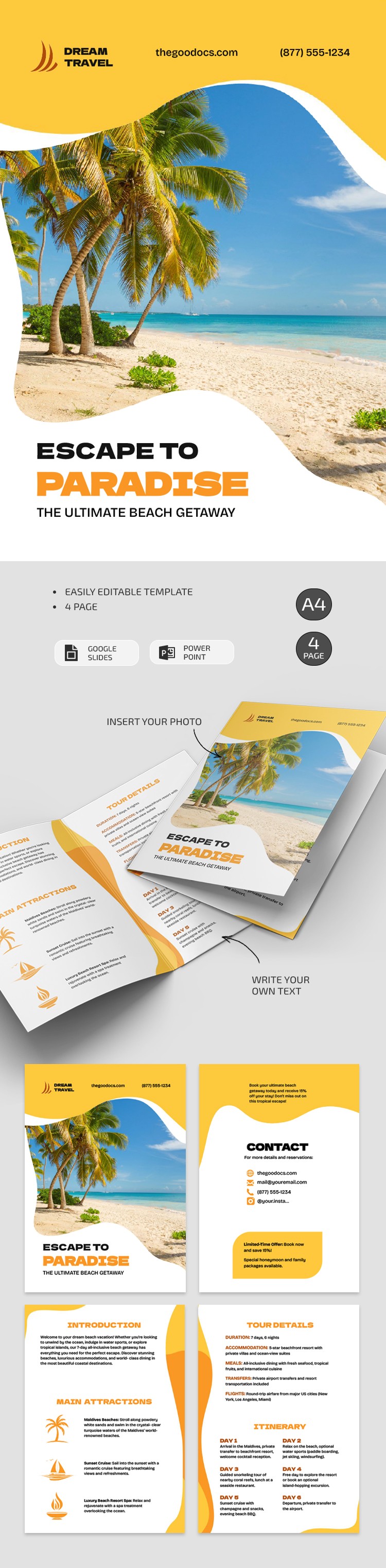 Travel Pamphlet Template Free Travel Brochure Templates Edit