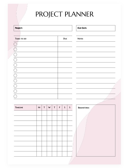 Aesthetic Project Planner Template | thegoodocs.com
