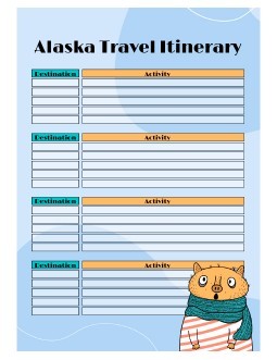 Free Alaska Travel Itinerary Template In Google Docs