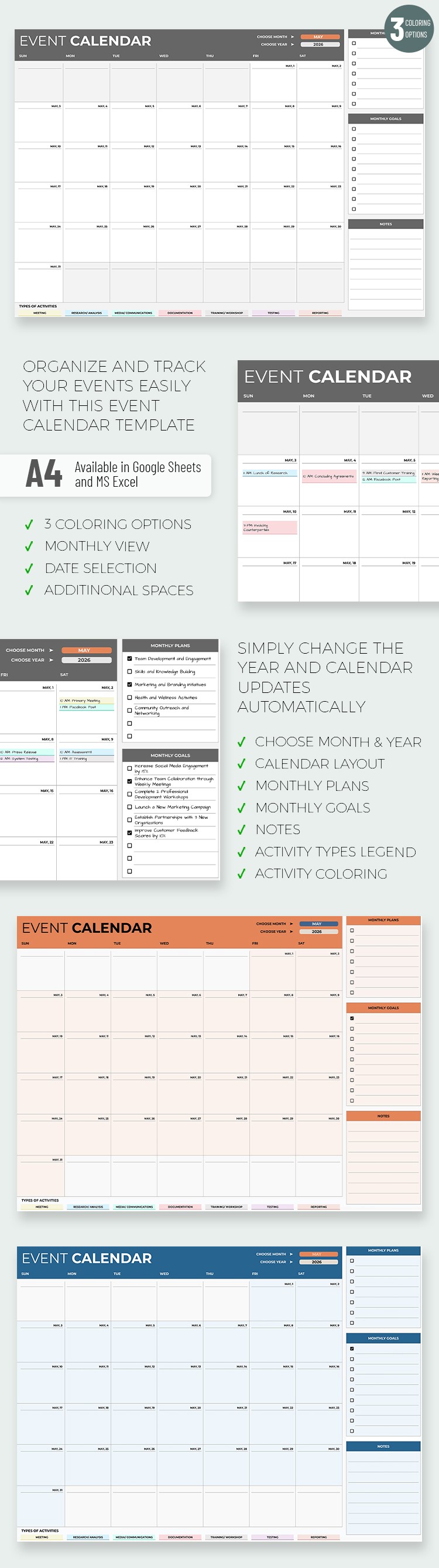 Free 2024-2026 Automated Event Calendar Template in Google Sheets and ...