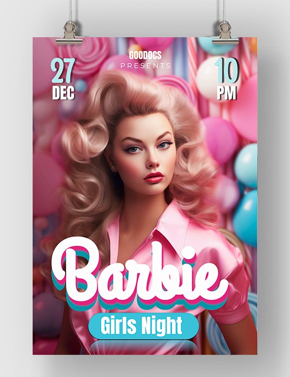 Free Pôster da Barbie rosa Modelo em Google Slides and Microsoft ...