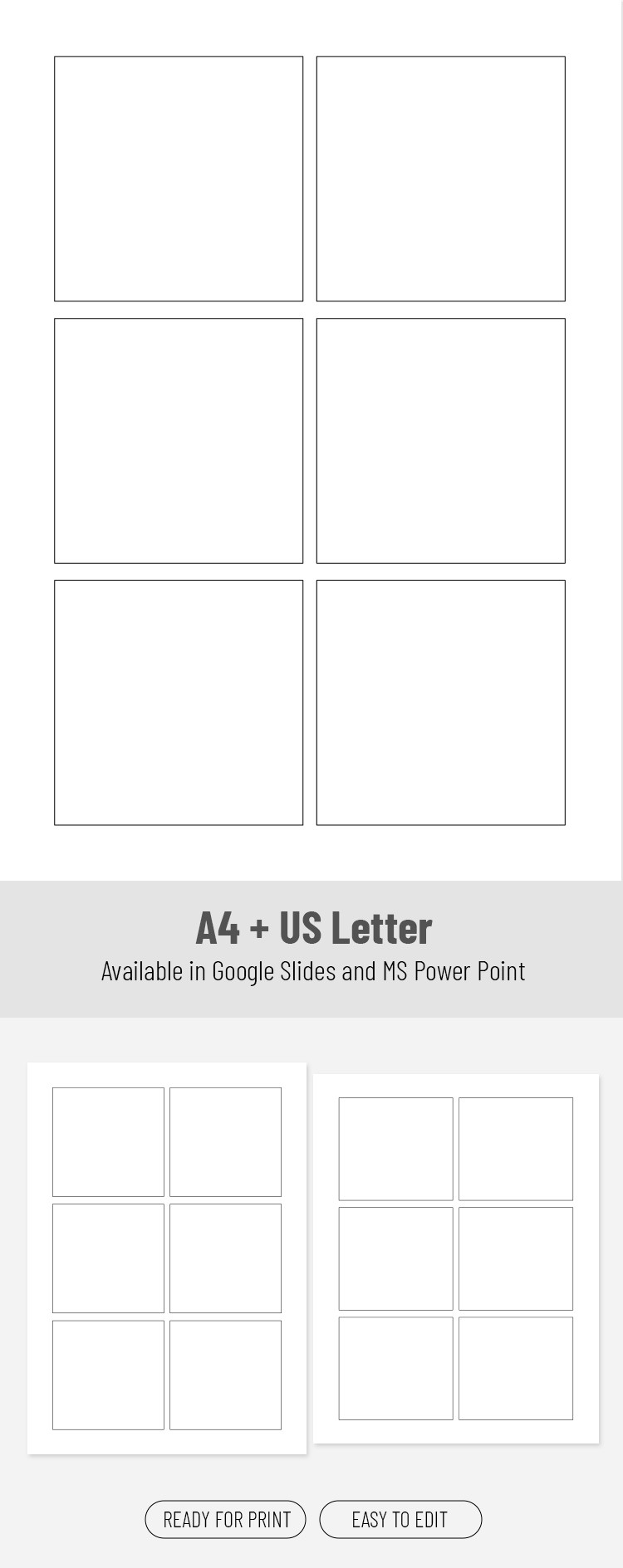 Free Blank 6 Panel Comic Strip Template In Google Slides