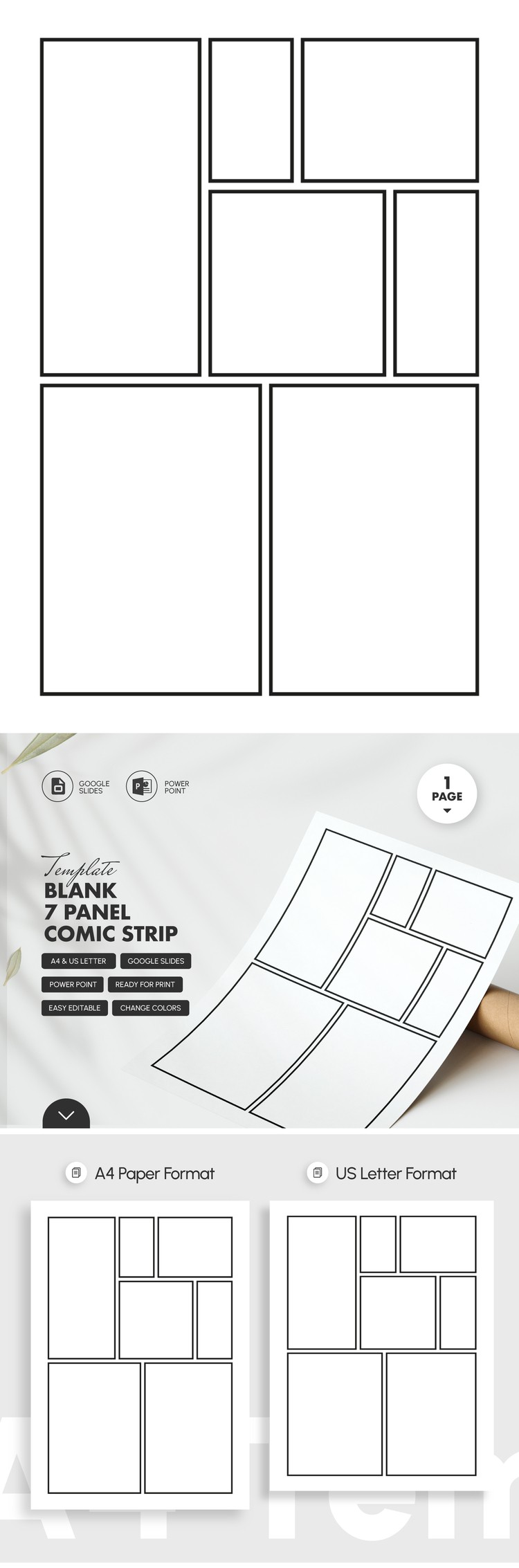 Free Blank 7 Panel Comic Strip Template In Google Slides