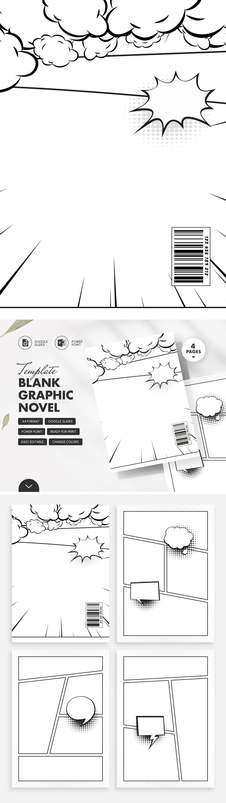 Free Blank Graphic Novel Template In Google Slides