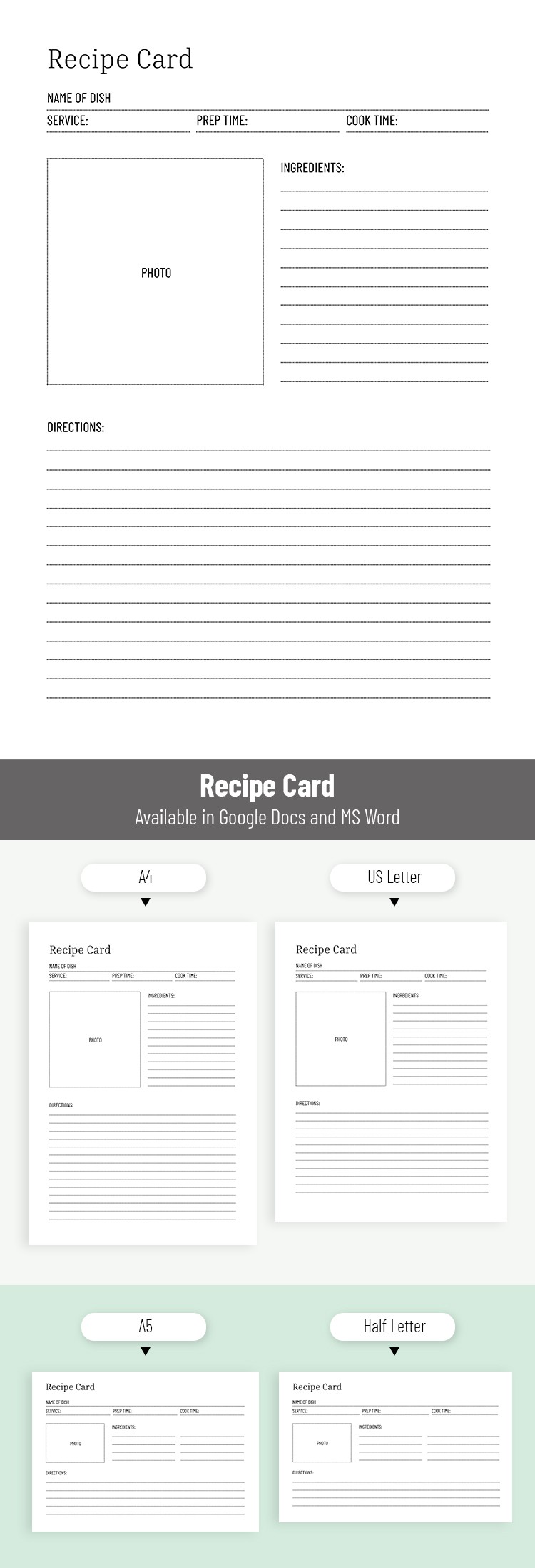 Free Blank Recipe Template for Handwritten Recipes Template in Google ...