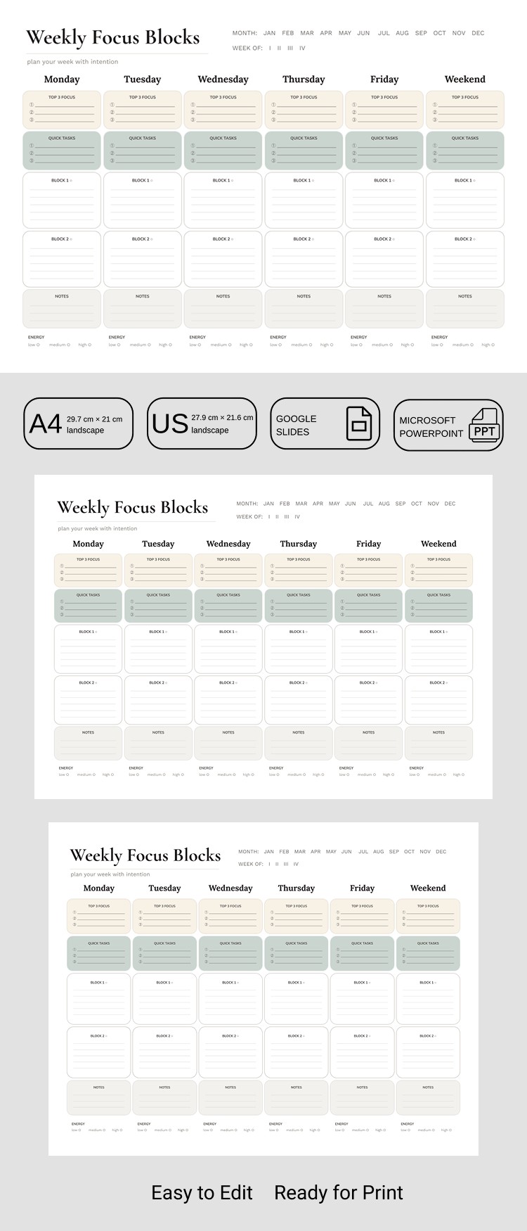 Free Block Schedule Template In Google Slides