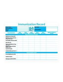 Free Blue School Immunization Record Template In Google Docs