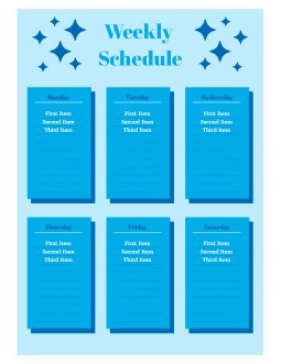 Free Blue Star Style Schedule Template In Google Sheets