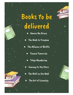 Free Books Delivered Checklist Template In Google Docs