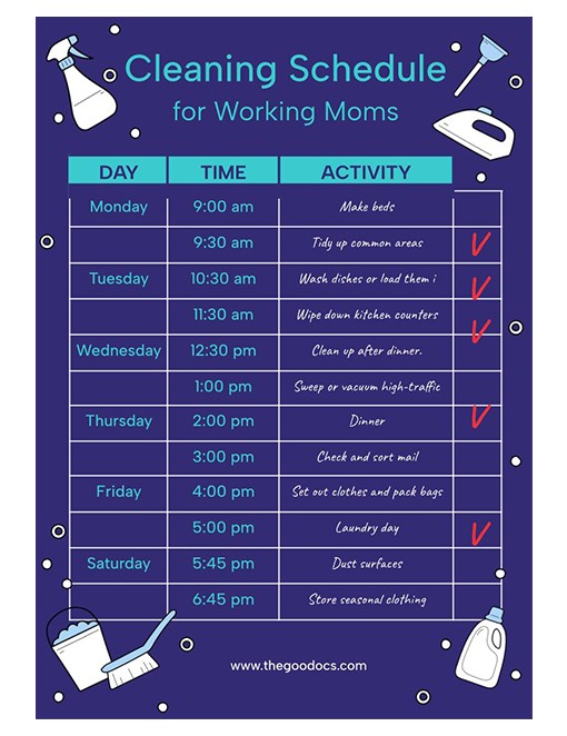 Office Cleaning Chart Office Cleaning Checklist In Excel PK: An