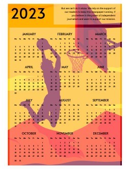 Free Bright Orange Basketball Calendar Template In Google Docs