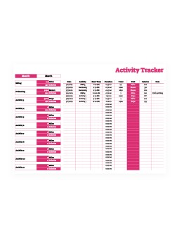 Free Bright Pink Activity Tracker Template In Google Docs