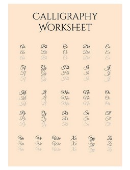 Free Calligraphy Worksheet Template In Google Slides