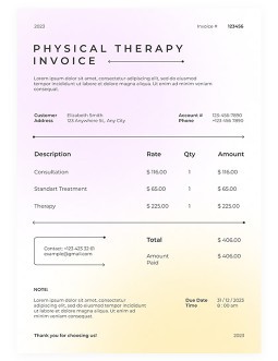 Free Charming Gradient Therapy Invoice Template In Google Docs
