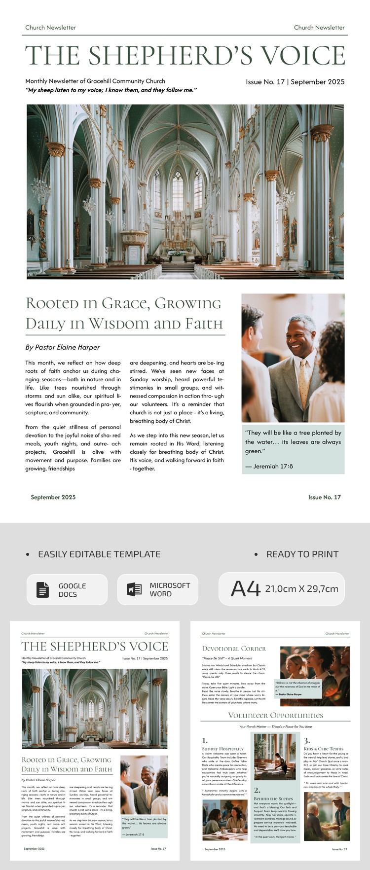 Free Church Newsletter Template | thegoodocs.com