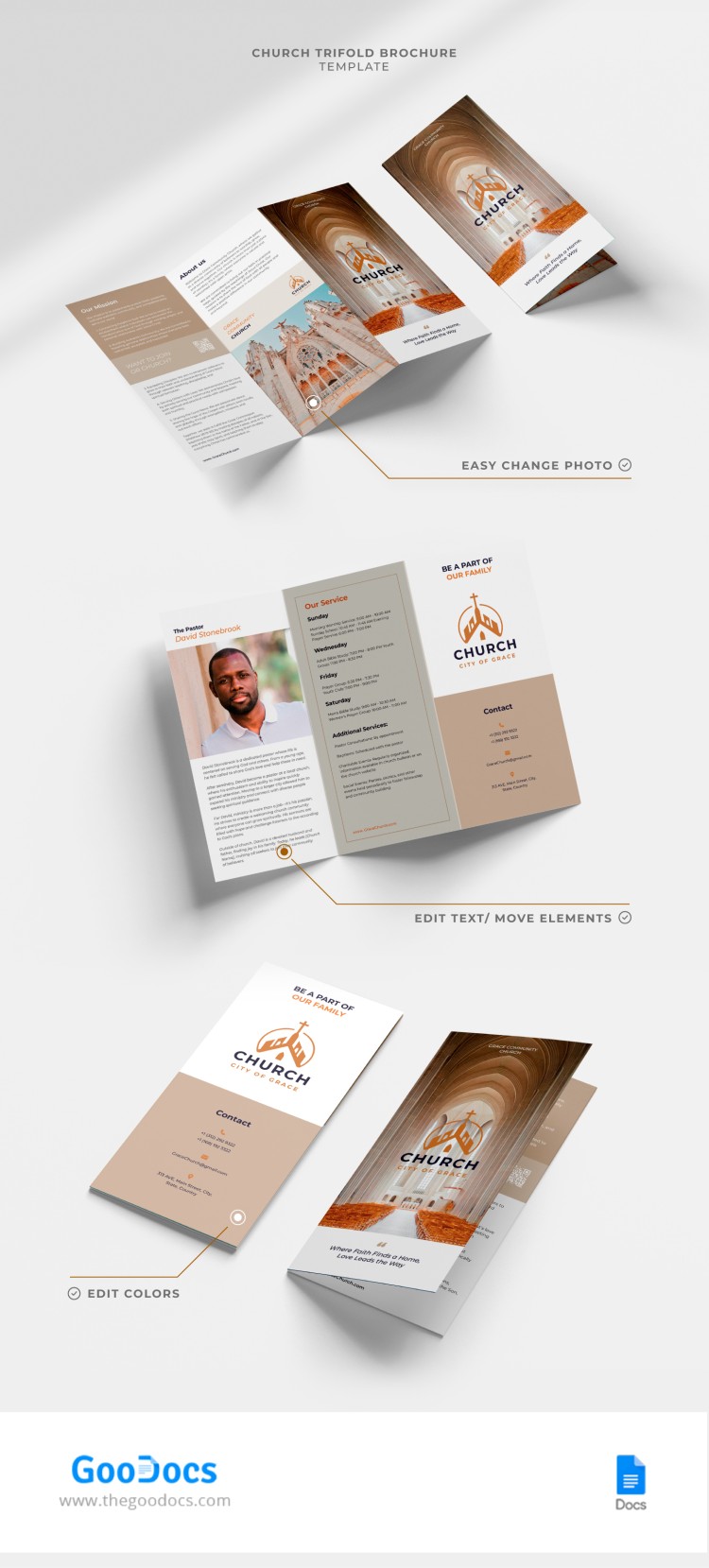 Three Fold Brochure Template Church