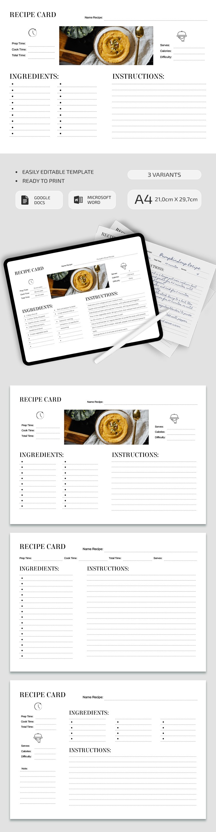 Free Recette propre Modèle en Google Docs and Microsoft Word ...