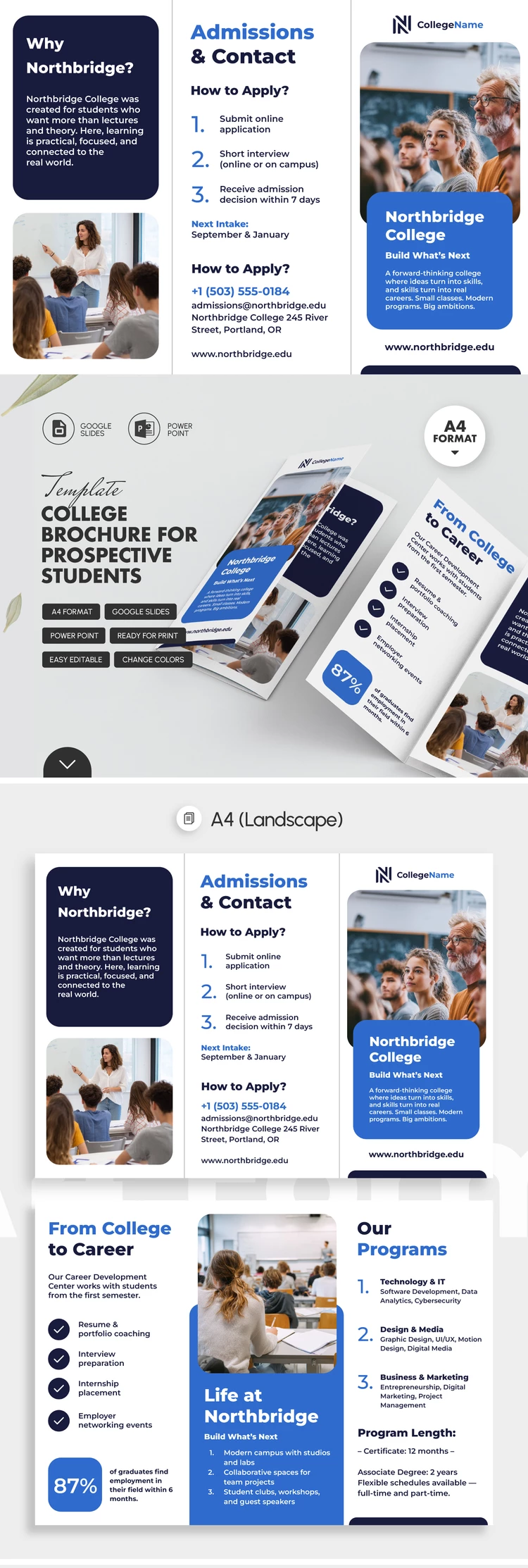 Free College Brochure for Prospective Students Template in Google ...