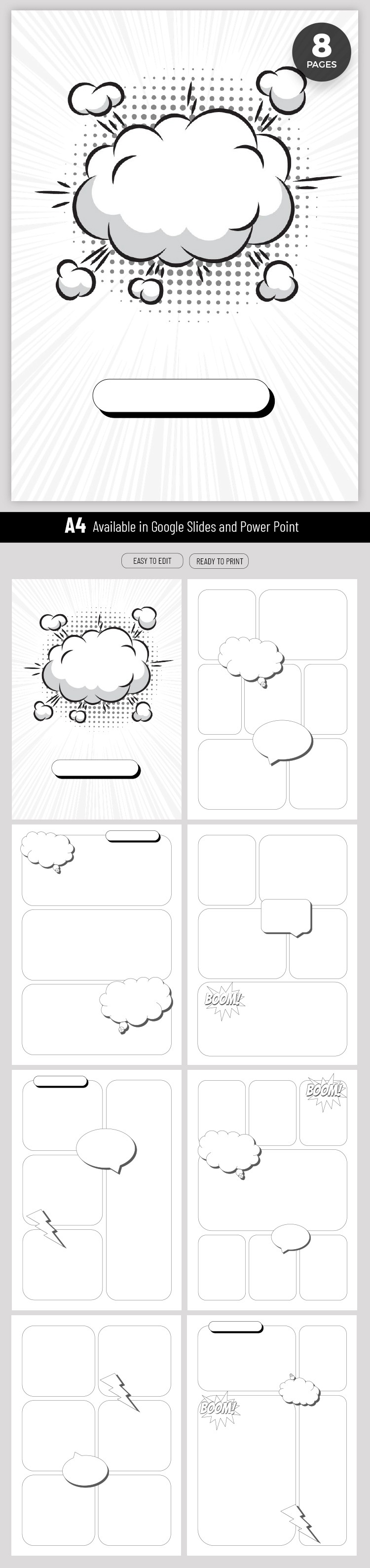 Free Simple Comic Book Template In Google Slides