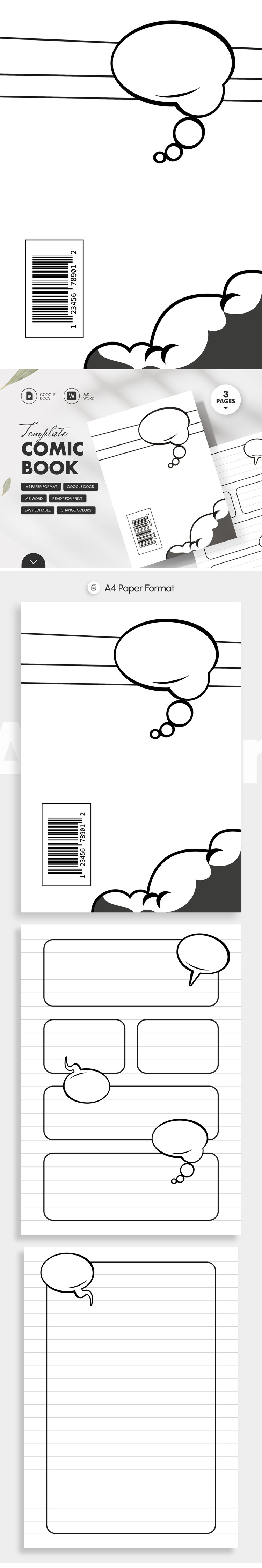 Free Printable & Editable Comic Book Template with Lined Paper In ...