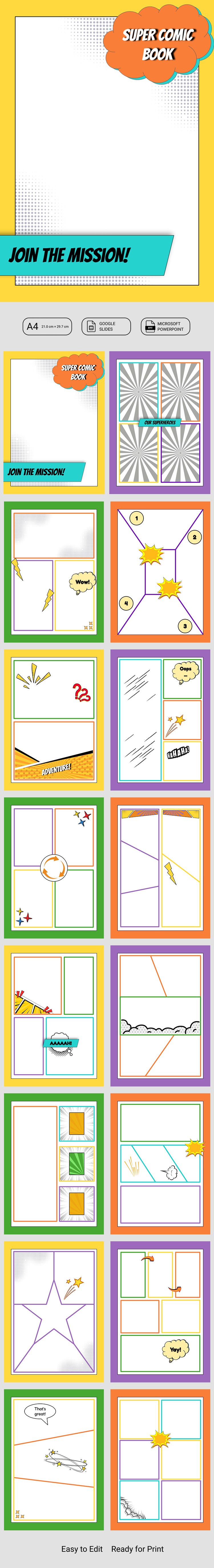 Free Comic Strip Template for Classroom Use In Google Slides