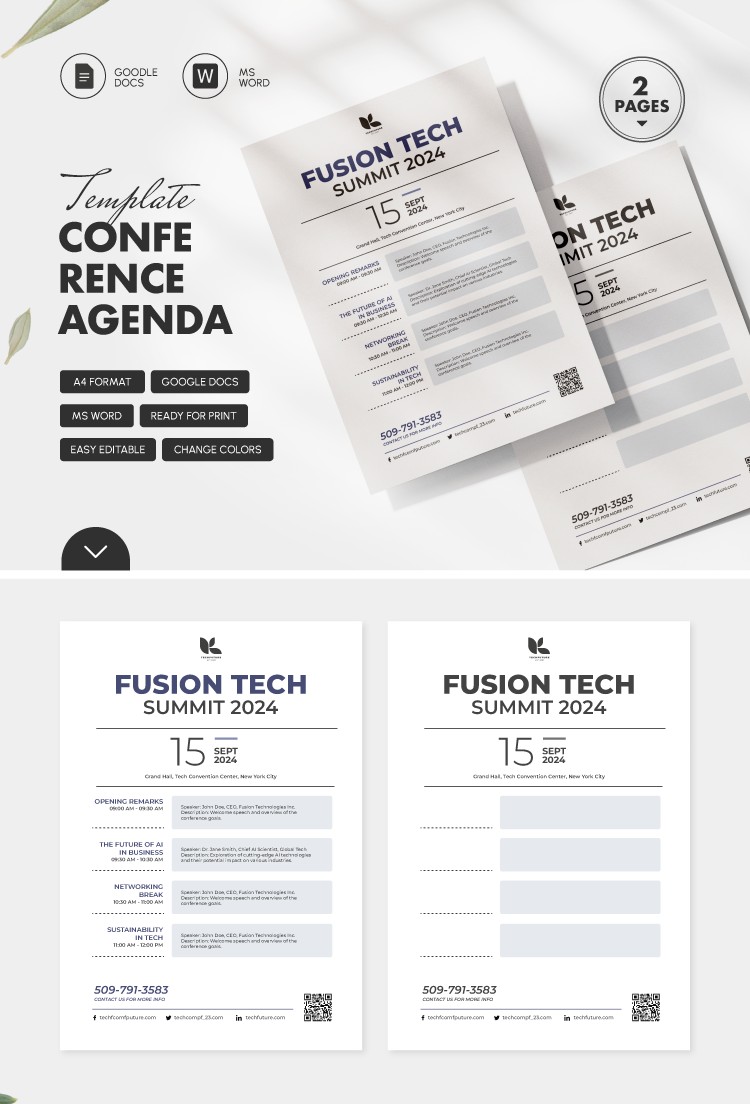 Free Conference Agenda Template in Google Docs and Microsoft Word ...
