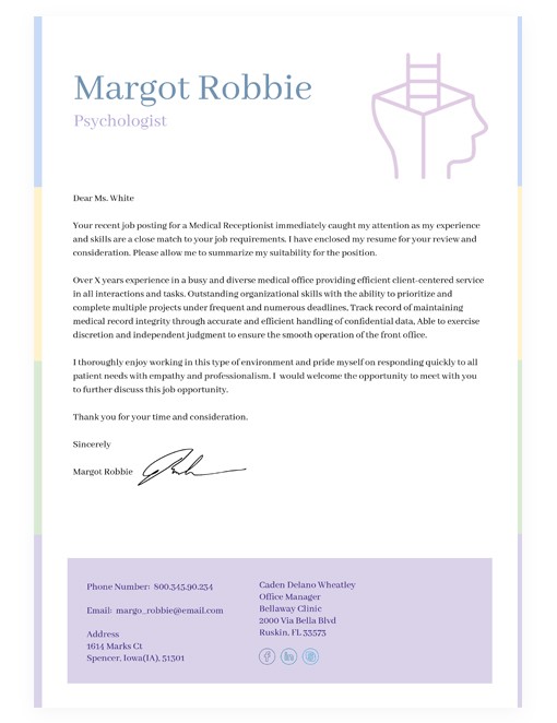 Free Cover Letter Psychologist Template in Google Docs and Microsoft ...