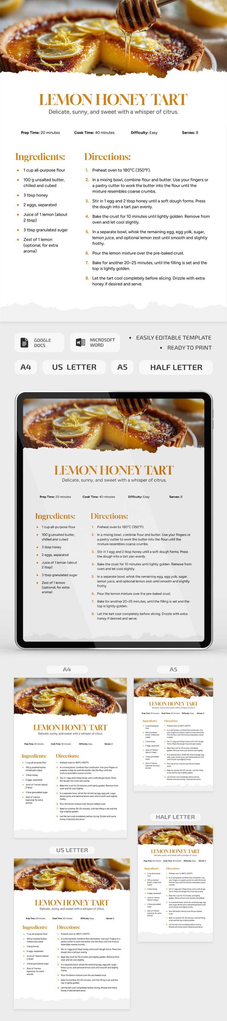 Free Customizable Recipe Card Template – Perfect for Home Cooking ...
