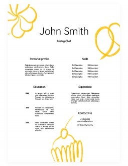 Free Cute Minimalist Pastry Chef Resume Template In Google Docs