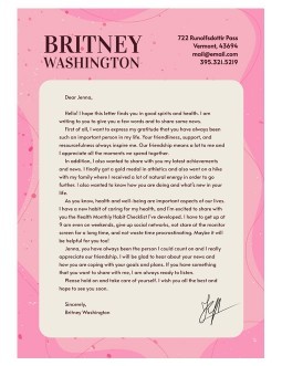 Free Cute Simple Pink Cover Letter Template In Google Docs