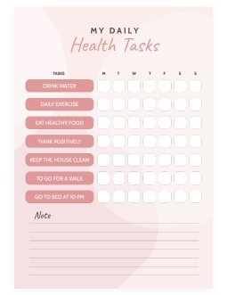 Free Daily Health Tasks Checklist Template In Google Docs