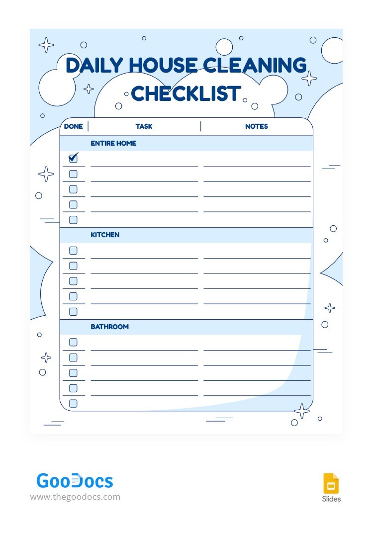 Free Daily House Cleaning Schedule Template In Google Slides