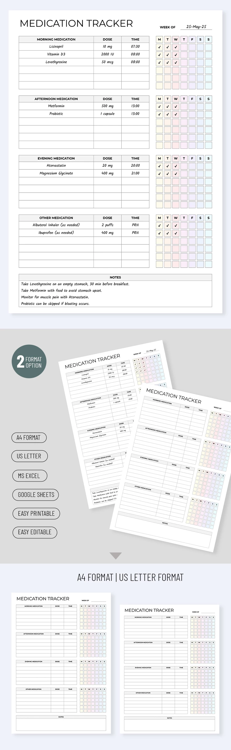 Free Daily Medication List Template In Google Sheets And Microsoft