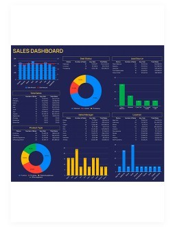 Free Dark Blue Sales Dashboard Template In Google Docs