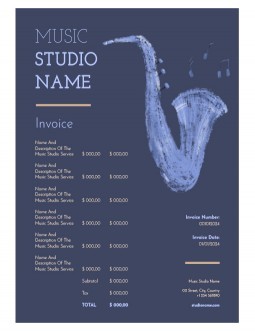 Free Dark Blue Studio Invoice Template In Google Docs