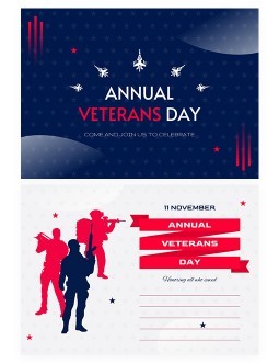 Free Dark Blue Veterans Day Program Brochure Template In Google Docs