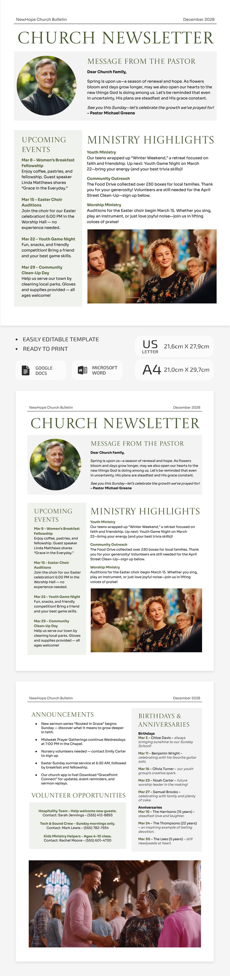 Free Church Weekly Newsletter Template | thegoodocs.com