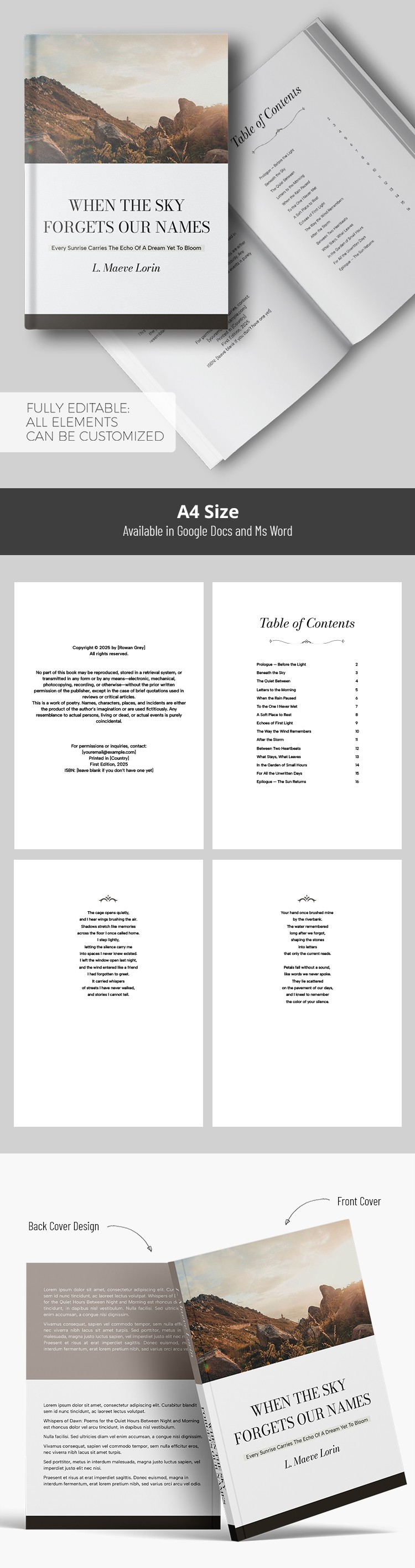 Free DIY Poem Book Template in Google Docs and Microsoft Word ...