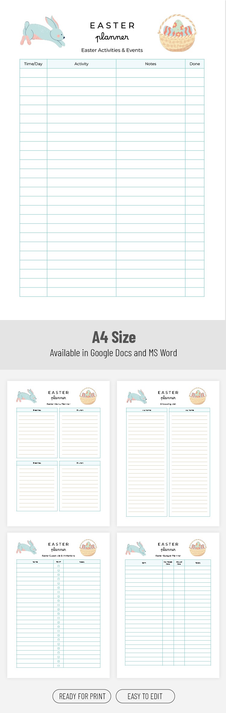 Free Easter Planner Template | thegoodocs.com