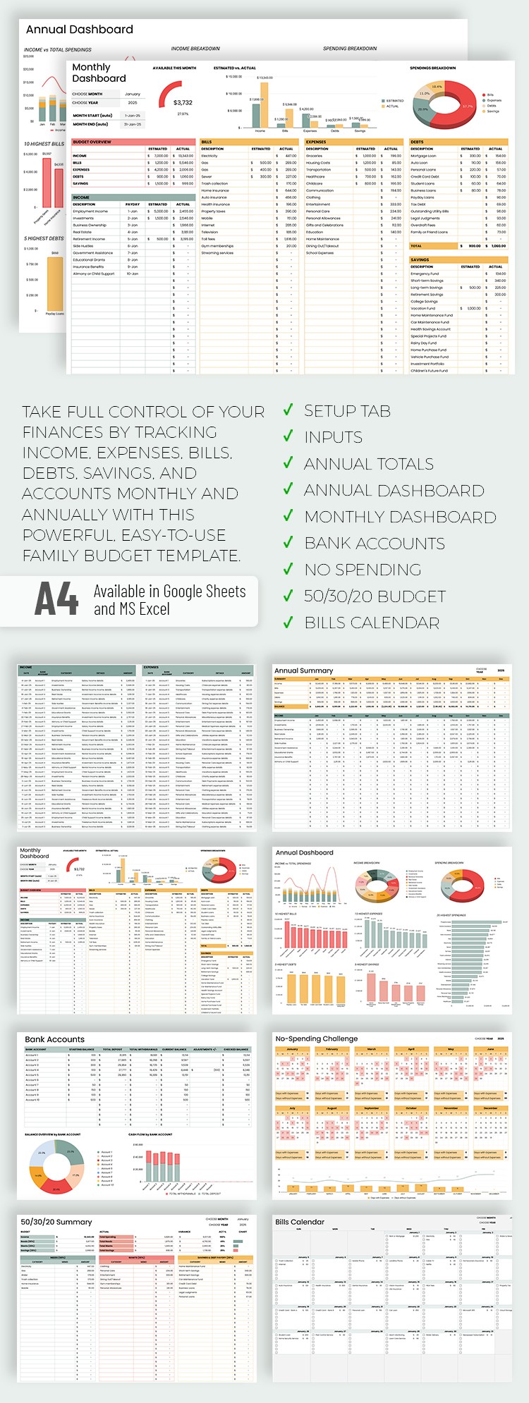 Easy-to-Use Family Budget Tracker Template in Google Sheets and ...