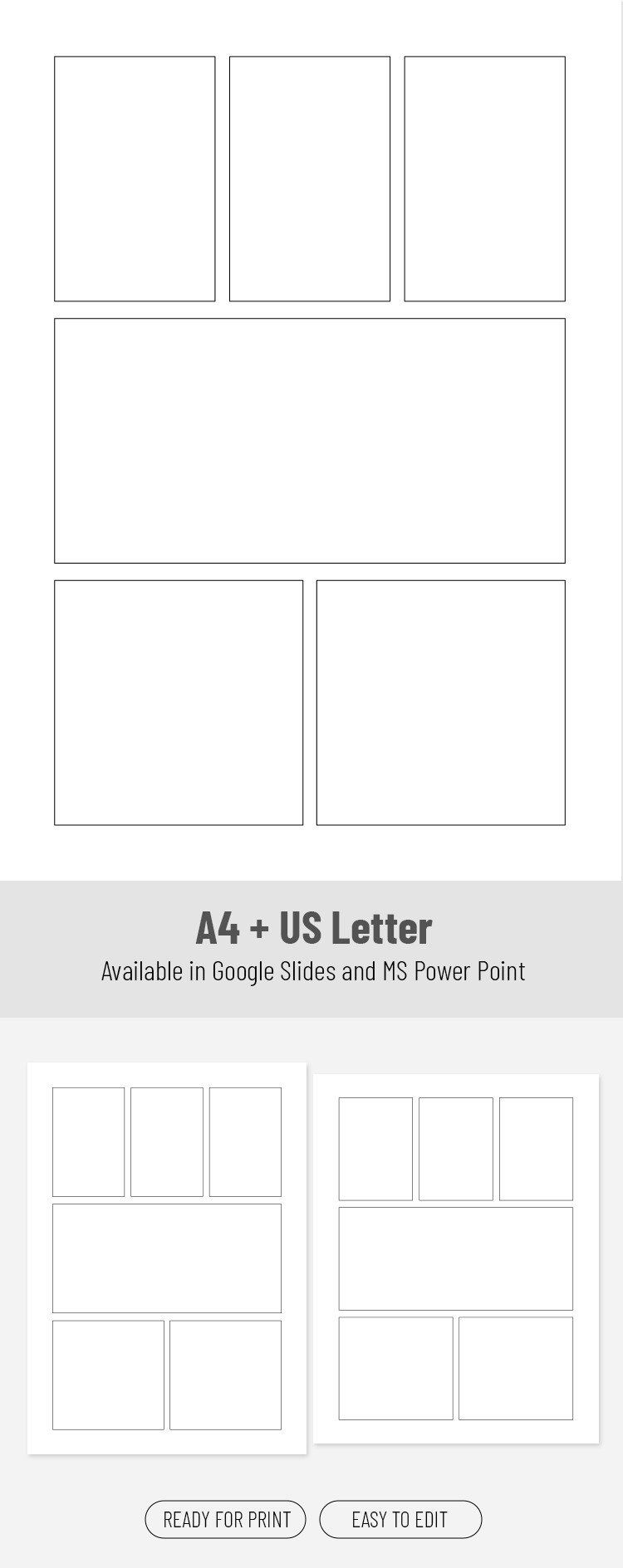 Gratuito Template Fumetto a 6 Pannelli Editabile in Google Slides