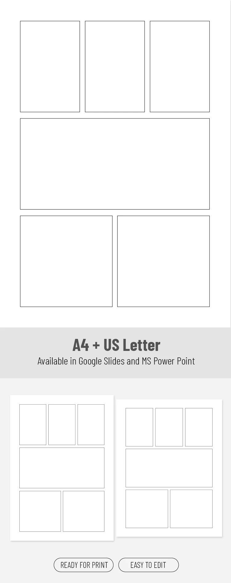 Gratuito Template Fumetto a 6 Pannelli Editabile in Google Slides