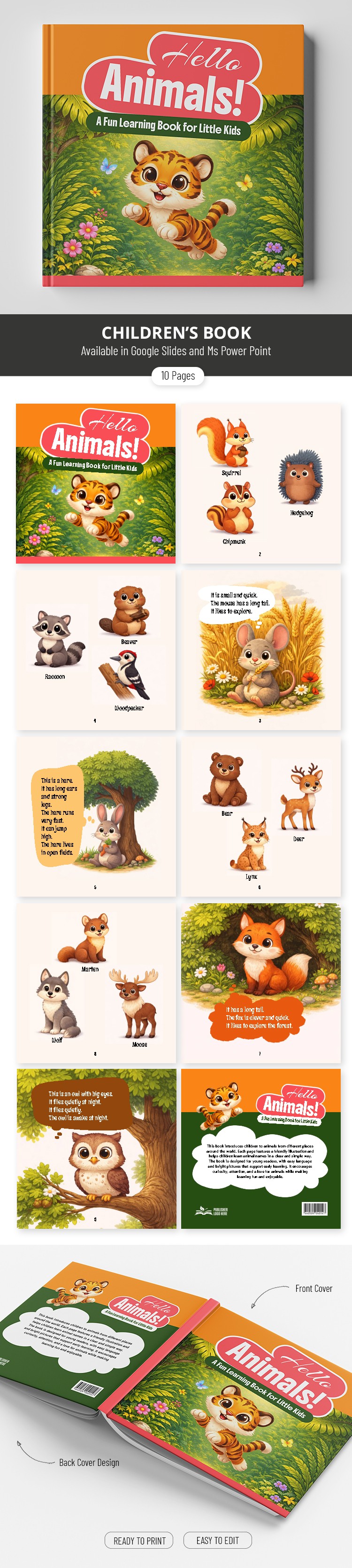 Editable Children's Book Template | Ages 2-5 Template in Google Slides ...