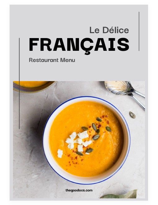 Modelo De Menu Frances