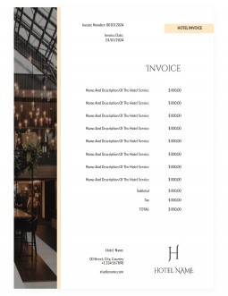 Free Elegant Hotel Invoice Template In Google Docs