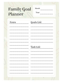 Free Family Goal Planner Template In Google Docs