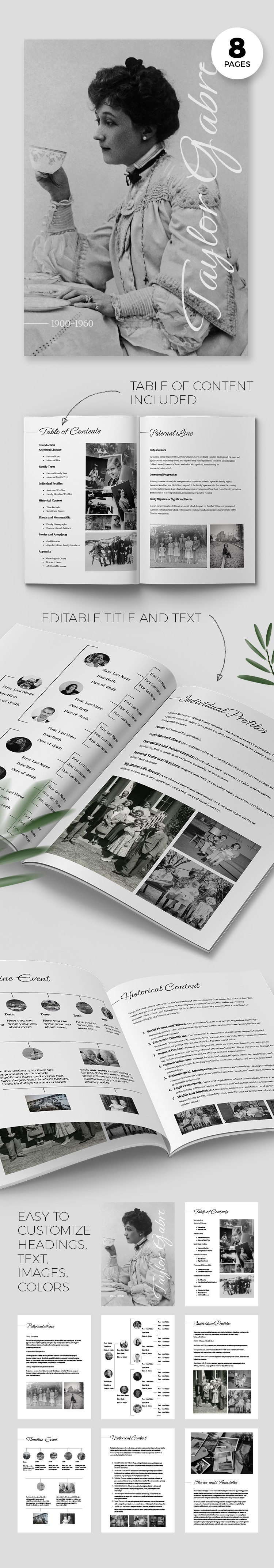 Free Genealogy Book Template in Google Docs and Microsoft Word ...