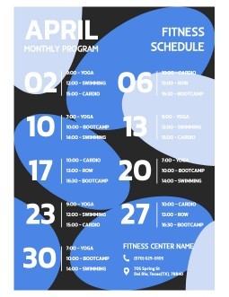 Free Fitness Class Schedule with Shapes Template In Google Slides